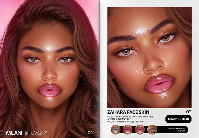 Second Life Marketplace - MILANI - "ZAHARA" FACE SKIN / PRALINE