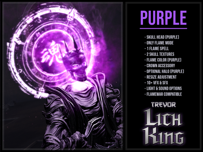 Second Life Marketplace - [TREVOR] - LICH KING HEAD - (PURPLE)