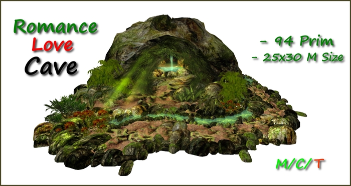 Second Life Marketplace - Romance Love Cave by Felix 25x30 m Size 94 ...