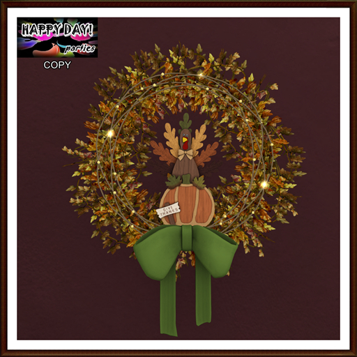 Second Life Marketplace - Thanksgiving - Turkey and Pumpkin Wreath