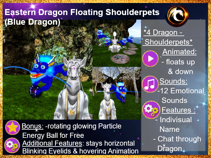 Second Life Marketplace - ^..^ Blue Dragon Shoulderpet *floating* *with ...