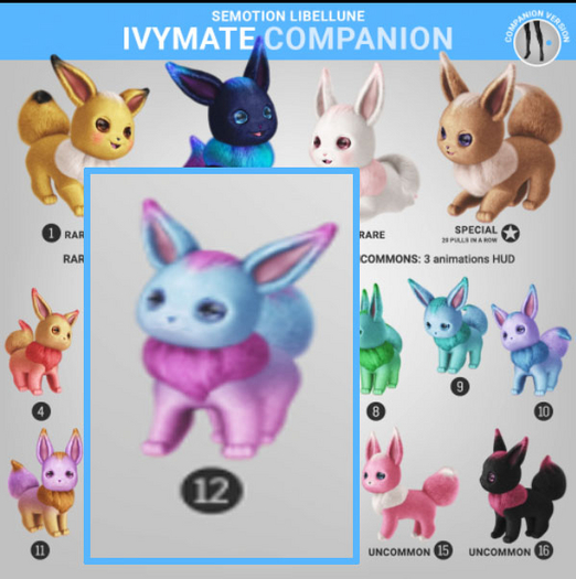 Second Life Marketplace - SEmotion Libellune Ivymate Companion COMMON 12