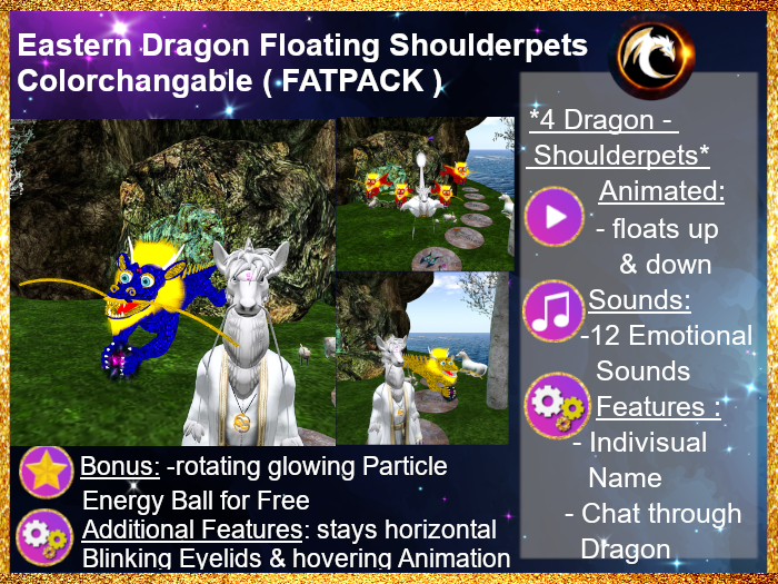 Second Life Marketplace - ^..^ Colorchanging Dragon shoulderpet ...