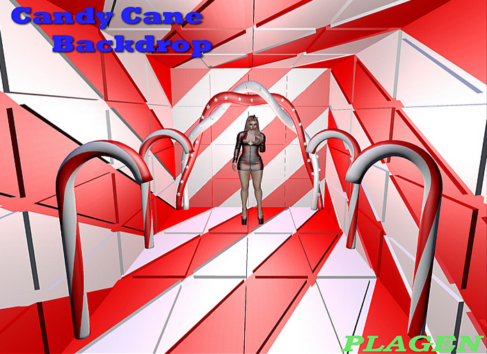 Second Life Marketplace - Candy Cane Backdrop (P) - PLAGEN (ADD)