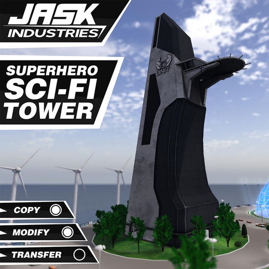 Second Life Marketplace - JASK INDUSTRIES - Superhero Sci-Fi Tower