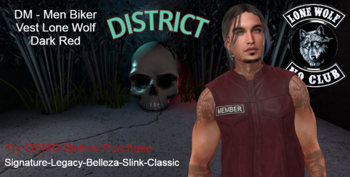 Second Life Marketplace - PROMO Limited DM - Men Biker Vest Lone Wolf ...