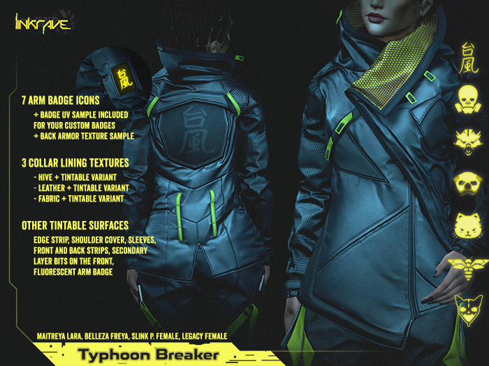 Second Life Marketplace - [LINKRAVE] Typhoon Breaker Jacket - (FEMALE)