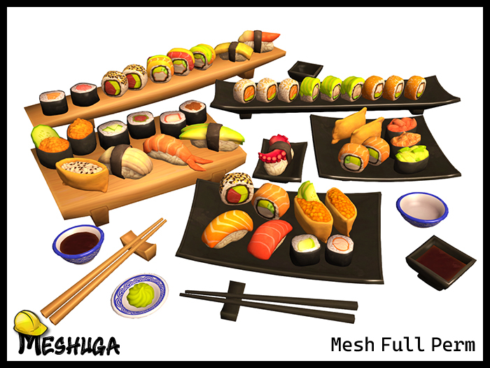 Second Life Marketplace - Meshuga Kawaii Sushi Pack FULL PERM MESH
