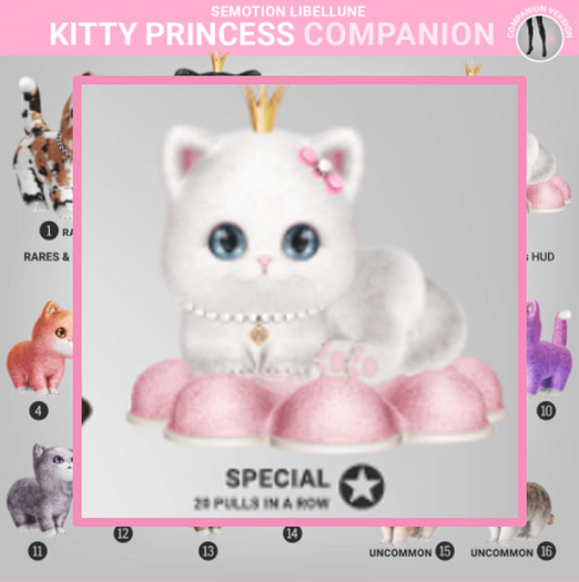 Second Life Marketplace - SEmotion Libellune Kitty Princess Companion ...