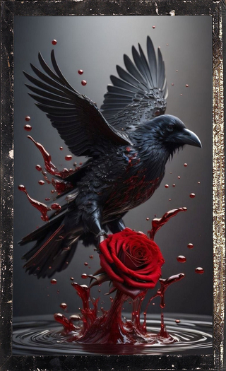 Second Life Marketplace - Raven with red rose@