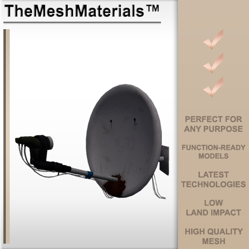 Second Life Marketplace - The Mesh Materials - Urban Decor Satellite Dish