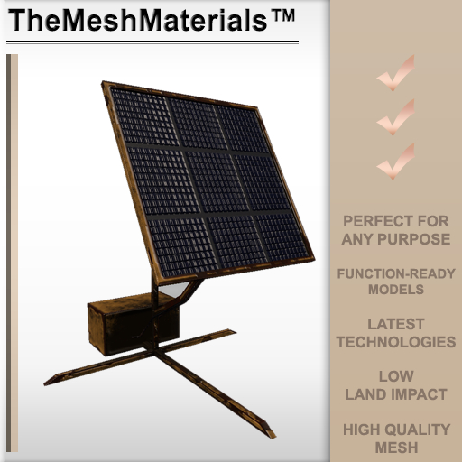 Second Life Marketplace - The Mesh Materials - Urban Decor Solar Panel