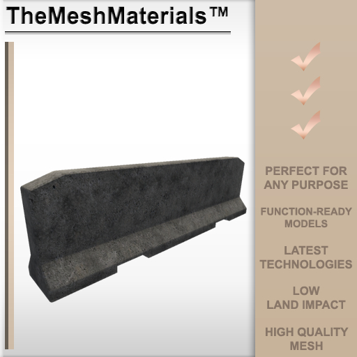 Second Life Marketplace - The Mesh Materials - Urban Decor Road Block ...