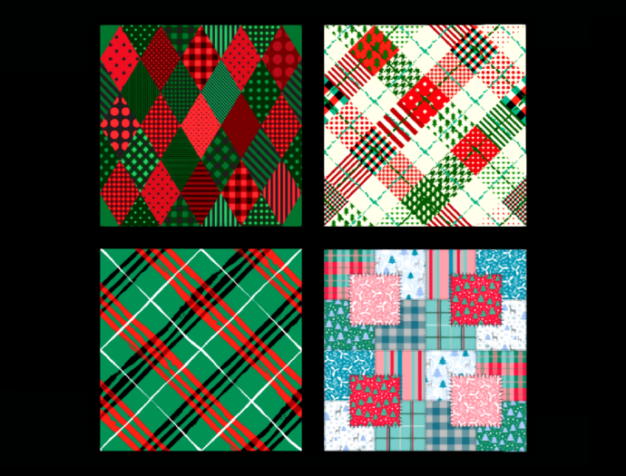 Second Life Marketplace - *6KW* FULL PERM Textures (Seamless Xmas Patchwork Plaid)