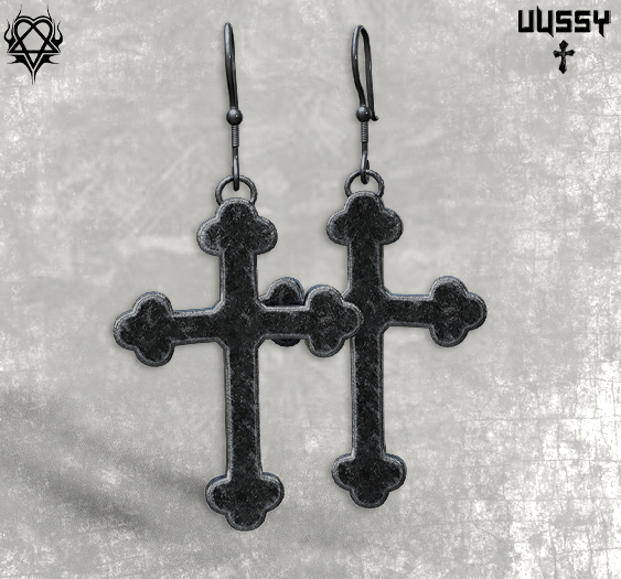 Second Life Marketplace - V/ Cross Earrings - Gothic