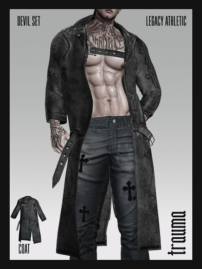 Second Life Marketplace - [TRAUMA] - Devil Coat (Black Dust Leather ...