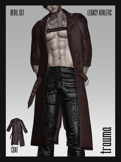 Second Life Marketplace - [TRAUMA] - Devil Coat (Red Dust Leather ...