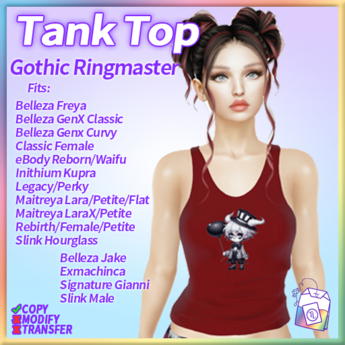 Second Life Marketplace - ~TL~ Gothic Ringmaster Tank Top Set