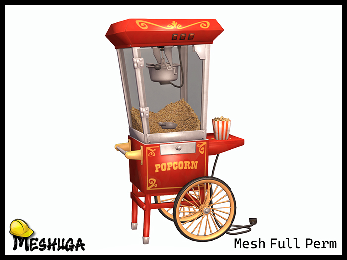 Second Life Marketplace - Meshuga Kawaii Popcorn Machine FULL PERM MESH