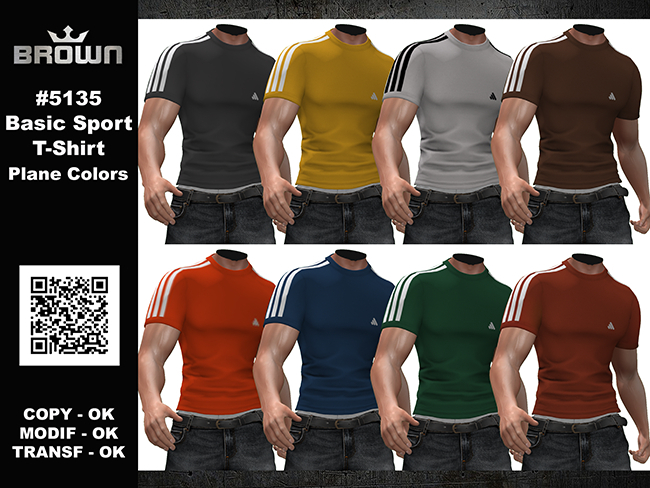 Second Life Marketplace - 5135 Basic Sport T-Shirt Plane Colors tshirtplane