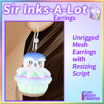 Second Life Marketplace - ~TL~ Sir Inks-A-Lot Earrings DEMO