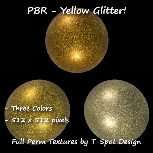 Second Life Marketplace - T-Spot PBR Materials - Yellow Glitter 512x512 ...