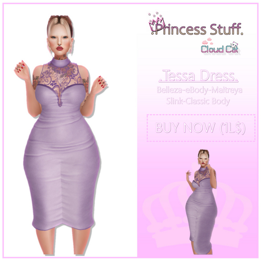 Second Life Marketplace - .Princess Stuff. [Tessa Dress] Lilac ! Gift