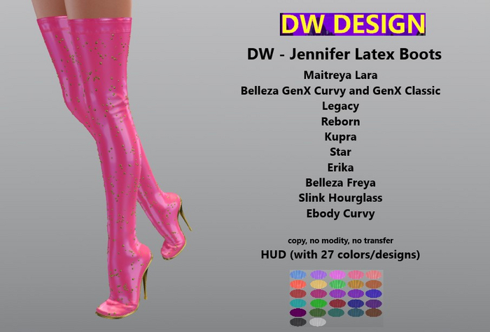 Second Life Marketplace - DW - Jennifer Latex Boots