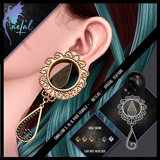 Second Life Marketplace - FaeTal - Ear 105V2 - Swallow S,XL & Pixie Female