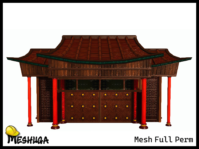 Second Life Marketplace - Meshuga Japanese Temple Gate FULL PERM MESH