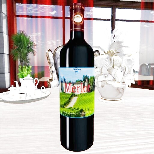 Second Life Marketplace - Merlot Red Wine collection bottle