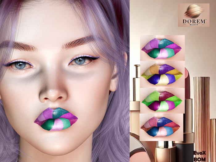 Second Life Marketplace - **DOREM BEAUTY** rainbow lipstick-evox