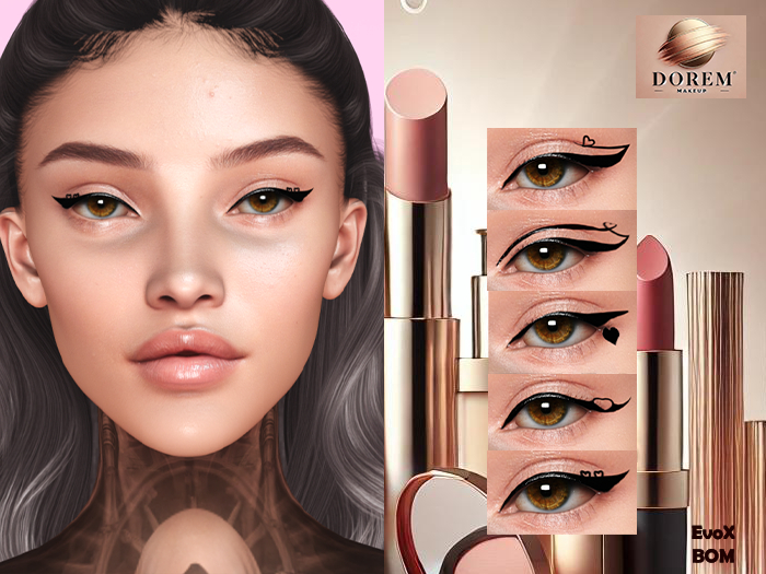 Second Life Marketplace - **DOREM BEAUTY** heart eyeliner-bom-evox