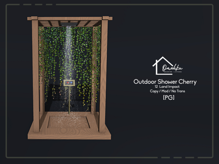 Second Life Marketplace - OMAHKU - Outdoor Shower Cherry (PG)