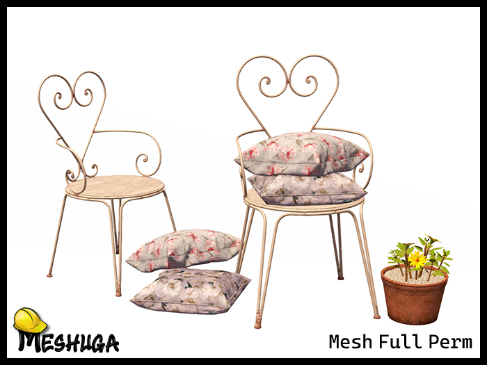 Second Life Marketplace - Meshuga Farmhouse - Garden Chair FULL PERM MESH
