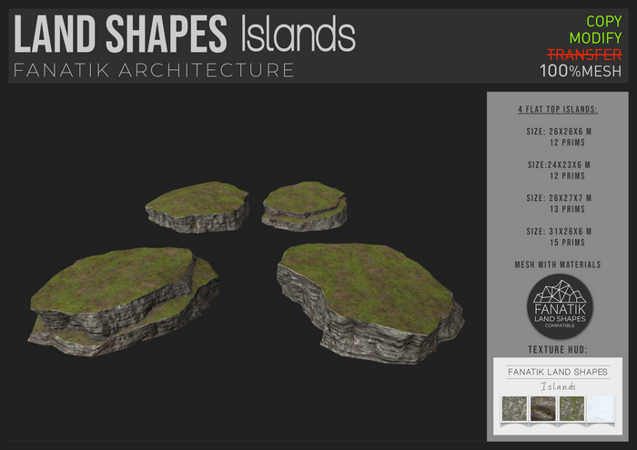 Second Life Marketplace - :FANATIK: LAND SHAPES Islands - land shapes ...