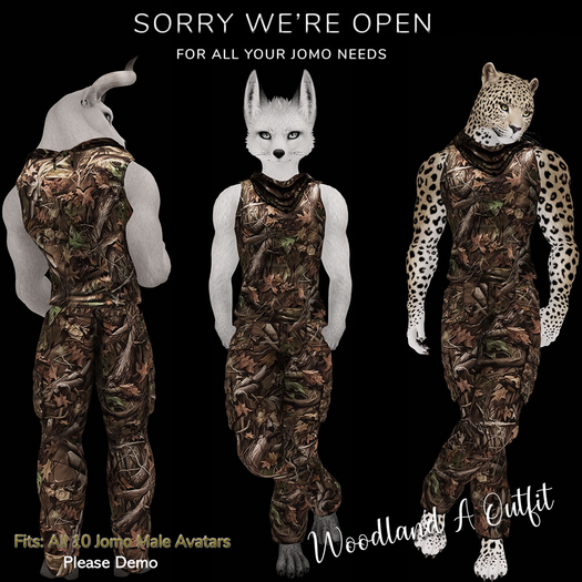 Second Life Marketplace - SWO WOODLAND A OUTFIT FOR JOMO M AVATARS