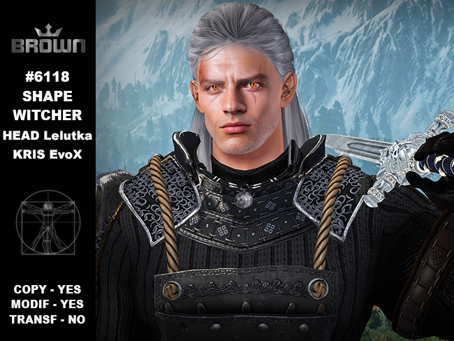 Second Life Marketplace - 6118 SHAPE WITCHER HEAD Lelutka KRIS EvoX