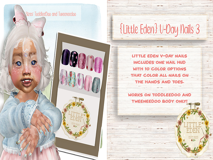 Second Life Marketplace - {Little Eden} V-Day Nails 3