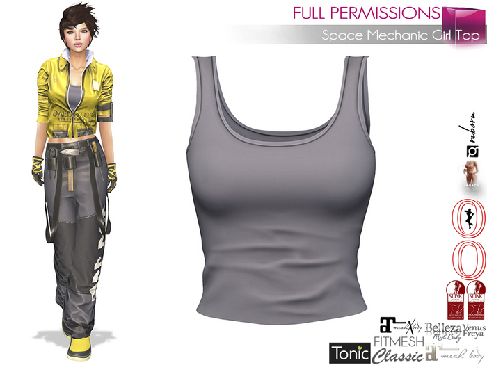 Second Life Marketplace - Full Perm Space Mechanic Girl Tank Top Slink ...