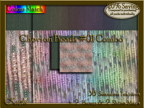 Second Life Marketplace - Chevron Beads #01 COMBO Seamless Texture Bundle