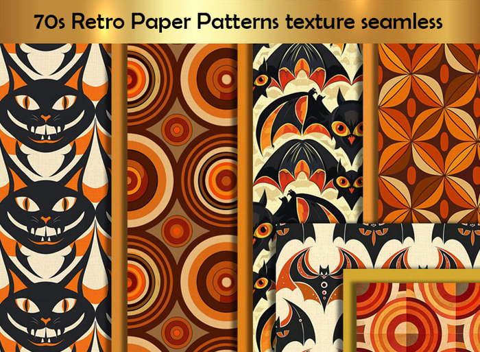 Second Life Marketplace - 70s Retro Paper Patterns texture seamless C