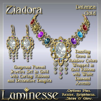 Second Life Marketplace - ZIADORA Dalanza Necklace & Earrings Set OP ...