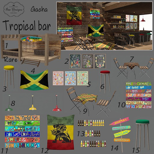 Second Life Marketplace - Bee designs Tropical bar Gacha 3