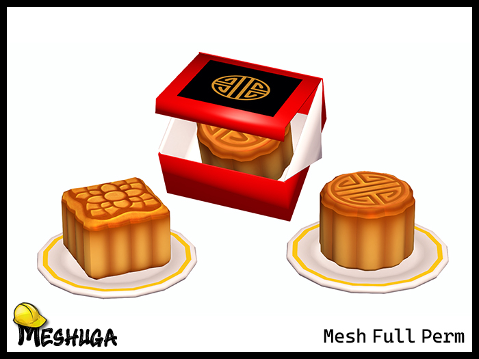 Second Life Marketplace - Meshuga Kawaii Cute Moon Cake Pack FULL PERM MESH