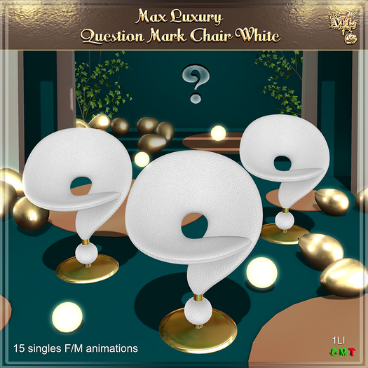 Second Life Marketplace - Max Luxury - Question Mark Chair White