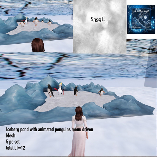 Second Life Marketplace - Iceburg & penquin pond fun animated -Box LI=12