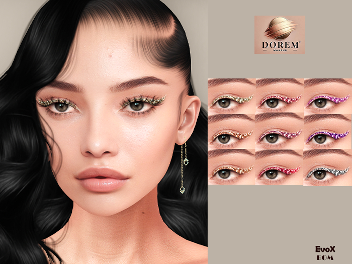 Second Life Marketplace - **DOREM BEAUTY** glitter eyeliner 1 -evox-bom