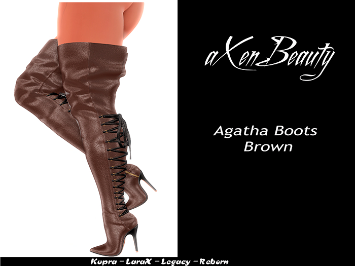 Second Life Marketplace - aX: Agatha Boots Brown