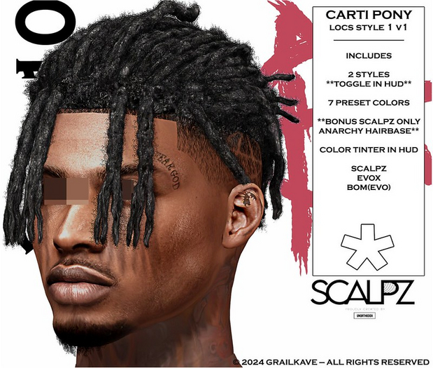 Second Life Marketplace - [GK] CARTI PONY LOCS FATPACK [ADD ME]